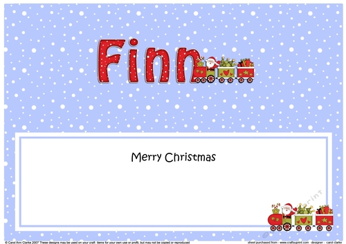 Large DL Merry Christmas FINN insert - CUP934973_359 | Craftsuprint