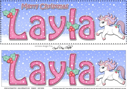 Large DL Merry Christmas LAYLA 3D decoupage - CUP935423_359 | Craftsuprint