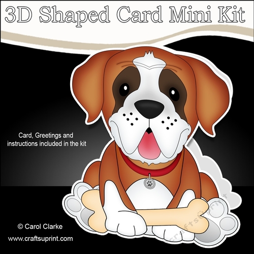 3D Shaped Card Kit - Little St Bernard Dog Tex - CUP939706_359 ...