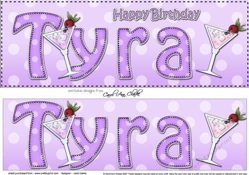 Large DL Happy Birthday TYRA 3D decoupage - CUP940582_359 | Craftsuprint