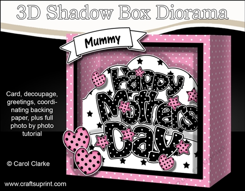 3D Diorama Shadow Box Word Card Mini Kit - Mothers Day - CUP940966_359 ...