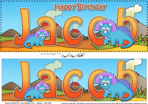 Large DL Happy Birthday JACOB 3D decoupage - CUP941932_359 | Craftsuprint