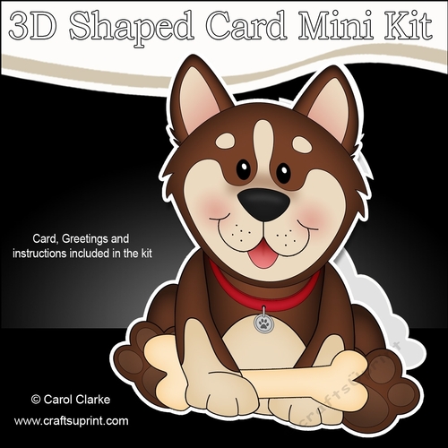 3D Shaped Card Kit - Little Husky Dog Biscuit - CUP941957_359 ...