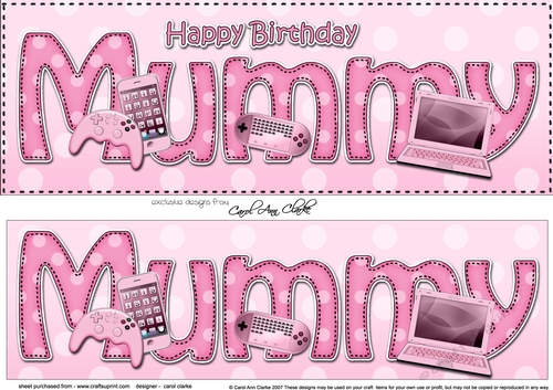 Large DL Happy Birthday MUMMY 3D decoupage with Gadgets & Gizmos ...