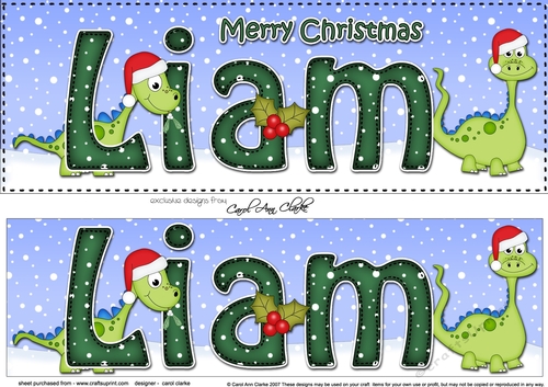 Large DL Merry Christmas LIAM 3D decoupage - CUP943862_359 | Craftsuprint