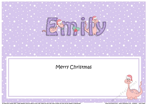 Large DL Merry Christmas EMILY insert - CUP943869_359 | Craftsuprint