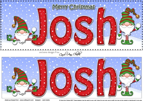 Large DL Merry Christmas JOSH 3D decoupage - CUP945055_359 | Craftsuprint