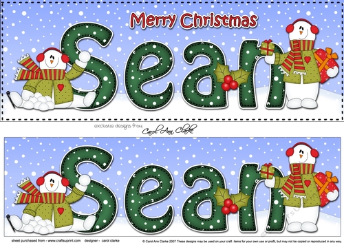 Large DL Merry Christmas SEAN 3D decoupage - CUP946675_359 | Craftsuprint