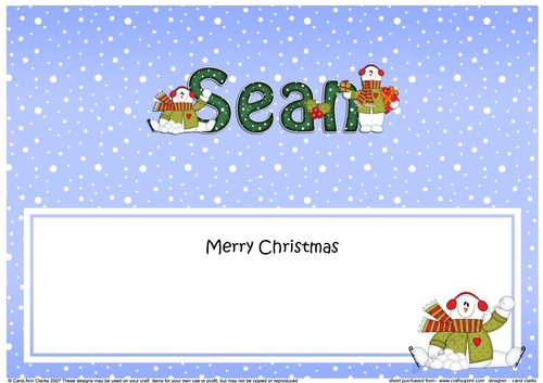 Large DL Merry Christmas SEAN insert - CUP946679_359 | Craftsuprint