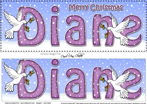 Large DL Merry Christmas DIANE 3D decoupage - CUP948499_359 | Craftsuprint
