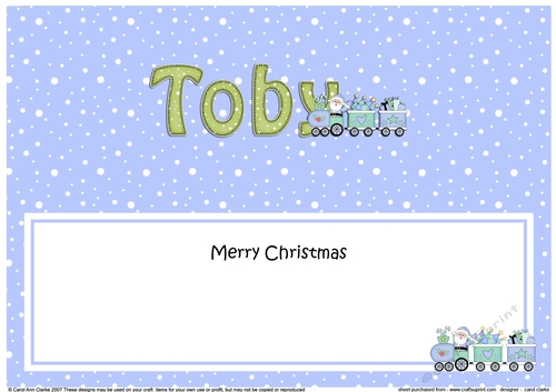 Large DL Merry Christmas TOBY insert - CUP949518_359 | Craftsuprint