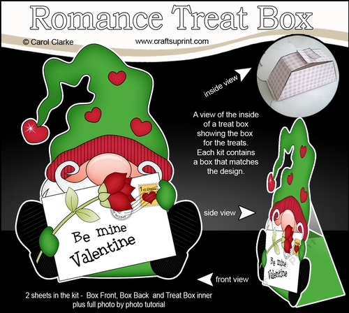 3D Valentine Treat Box Mini Kit - Cute Gnome has a Valentine Card ...