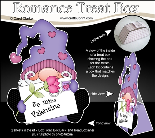 3D Valentine Treat Box Mini Kit - Cute Gnome has a Valentine Card ...
