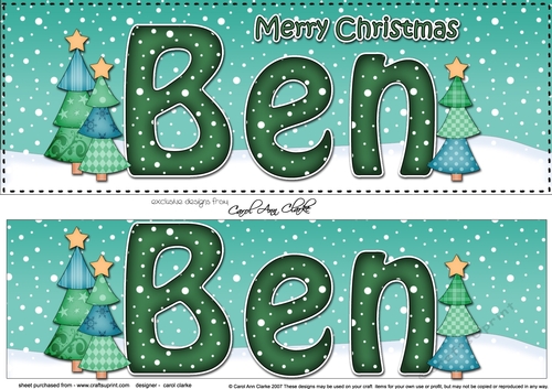 Large DL Merry Christmas BEN 3D decoupage - CUP954292_359 | Craftsuprint
