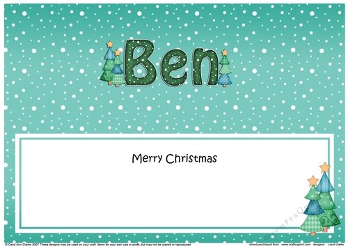 Large DL Merry Christmas BEN insert - CUP954298_359 | Craftsuprint