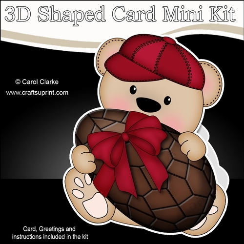 3D Shaped Card Mini Kit - Cute Teddy Bear has an Easter Egg - CUP954321 ...
