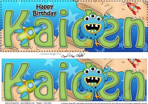 Large DL Happy Birthday KAIDEN 3D decoupage - CUP954772_359 | Craftsuprint