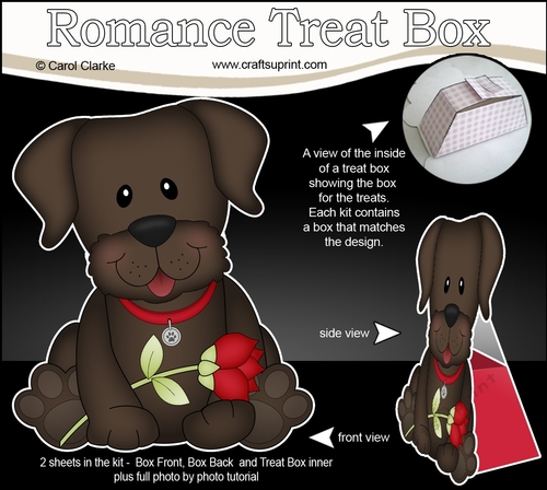 3D Valentine Treat Box Mini Kit - Cute Romantic Chocolate Labrador Dog ...