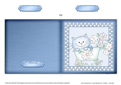 Cute Cat Cut and Fold Card - CUP95528_359 | Craftsuprint