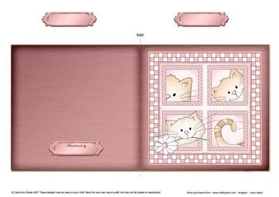 Cute Cat Cut and Fold Card - CUP95533_359 | Craftsuprint