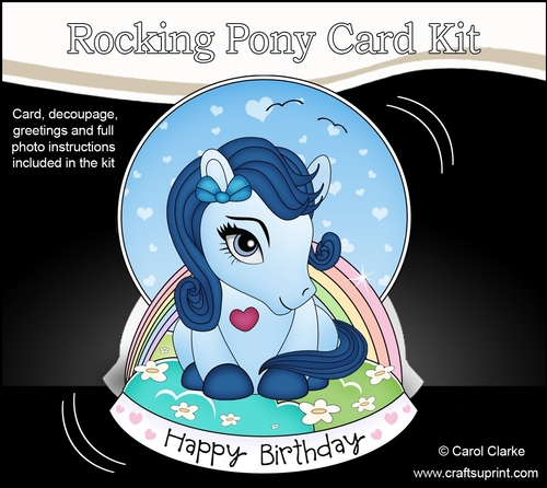 3D Shaped Rocking Card Mini Kit - Cute Little Pony Moondancer ...