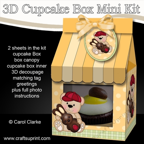 3D Mini Milk Carton Cupcake Treat Box Mini Kit - Cute Little Teddy has ...