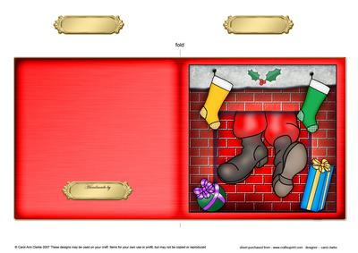 Santa Got Stuck Cut and Fold Card - CUP95554_359 | Craftsuprint