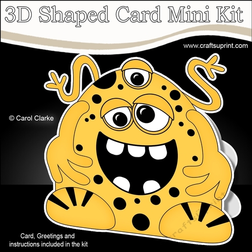 3D Shaped Card Kit - Cute Alien Monster Spav - CUP957080_359 | Craftsuprint