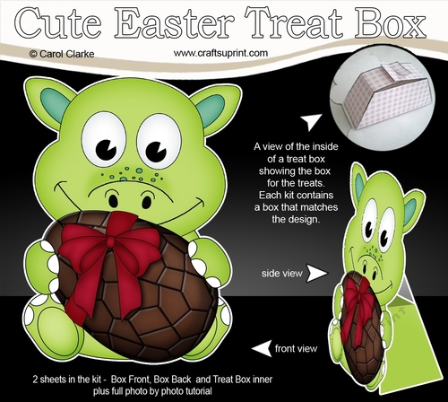 3D Easter Treat Box Mini Kit - Cute Little Dino has an Easter Egg ...