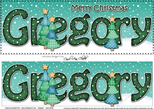 Large DL Merry Christmas GREGORY 3D decoupage - CUP959885_359 ...