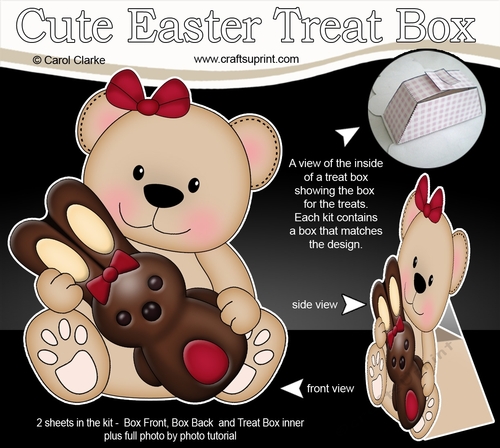 3D Mothers Day Treat Box Mini Kit - Cute Teddy Bear has a Choc Easter ...