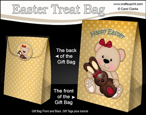3D Easter Gift Bag Mini Kit - Cute Little Teddy Bear - CUP961328_359 ...