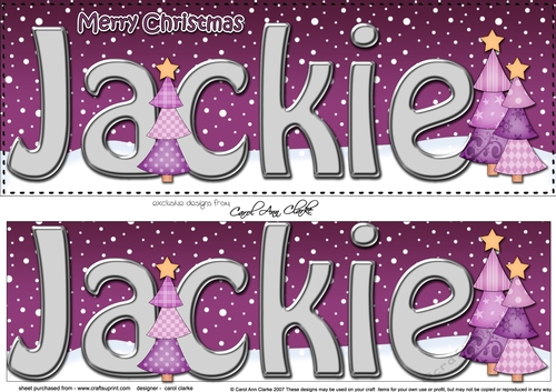 Large DL Merry Christmas JACKIE 3D decoupage - CUP961873_359 | Craftsuprint