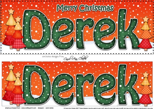Large DL Merry Christmas DEREK 3D decoupage - CUP961874_359 | Craftsuprint