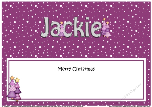 Large DL Merry Christmas JACKIE insert - CUP961878_359 | Craftsuprint