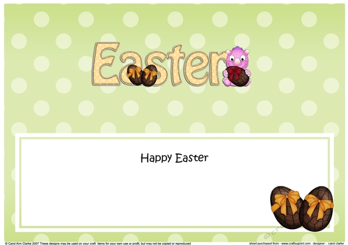 Large DL Happy EASTER insert - CUP962617_359 | Craftsuprint