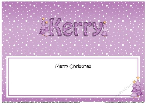 Large DL Merry Christmas KERRY insert - CUP963379_359 | Craftsuprint