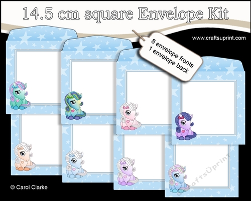 Cute Little Ponies 14.5 x 14.5 cm envelope Kit - CUP965989_359 ...