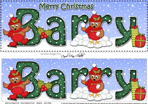 Large DL Merry Christmas BARRY 3D decoupage - CUP969249_359 | Craftsuprint