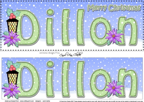 Large DL Merry Christmas DILLON 3D decoupage - CUP972370_359 | Craftsuprint