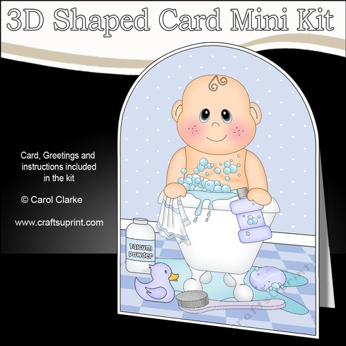 3D Shaped Card Kit - Bathtub Buddies - Cute Little Baby Boy - CUP972398 ...