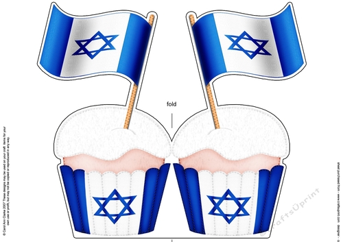 Flying the Flag Israel Cupcake Felties Shaped Card - CUP972658_359 ...