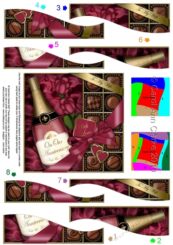 Wife Anniversary Champers, Chocs & Roses Wavy Spiral Side Stacker ...