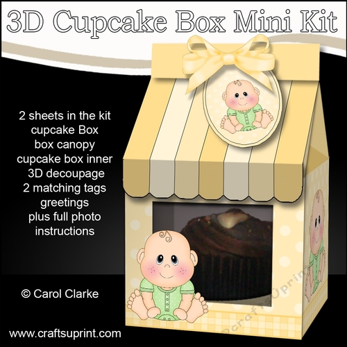 3D Mini Milk Carton Cupcake Treat Box Mini Kit - Cute Little Baby ...