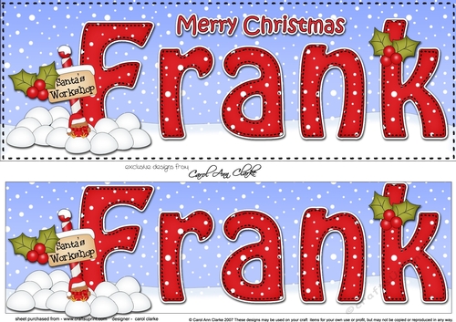 Large DL Merry Christmas FRANK 3D decoupage - CUP975065_359 | Craftsuprint