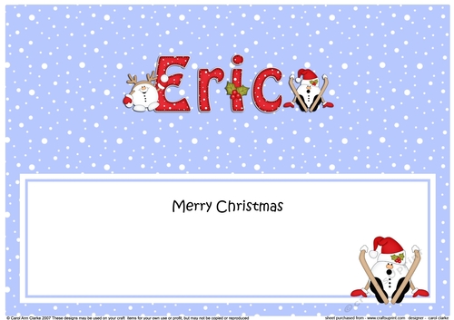 Large DL Merry Christmas ERIC insert - CUP975068_359 | Craftsuprint