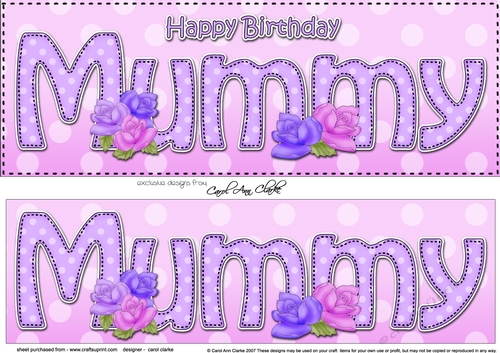 Large DL Happy Birthday MUMMY 3D decoupage with Roses - CUP978694_359 ...