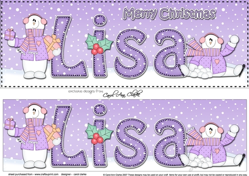 Large DL Merry Christmas LISA 3D decoupage - CUP980872_359 | Craftsuprint