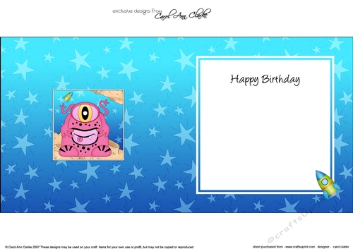 Cute Little Alien square landscape insert - CUP982834_359 | Craftsuprint