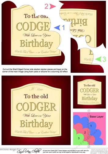 Happy Birthday OLD CODGER Shell Edged Corner Stacker - CUP983062_359 ...